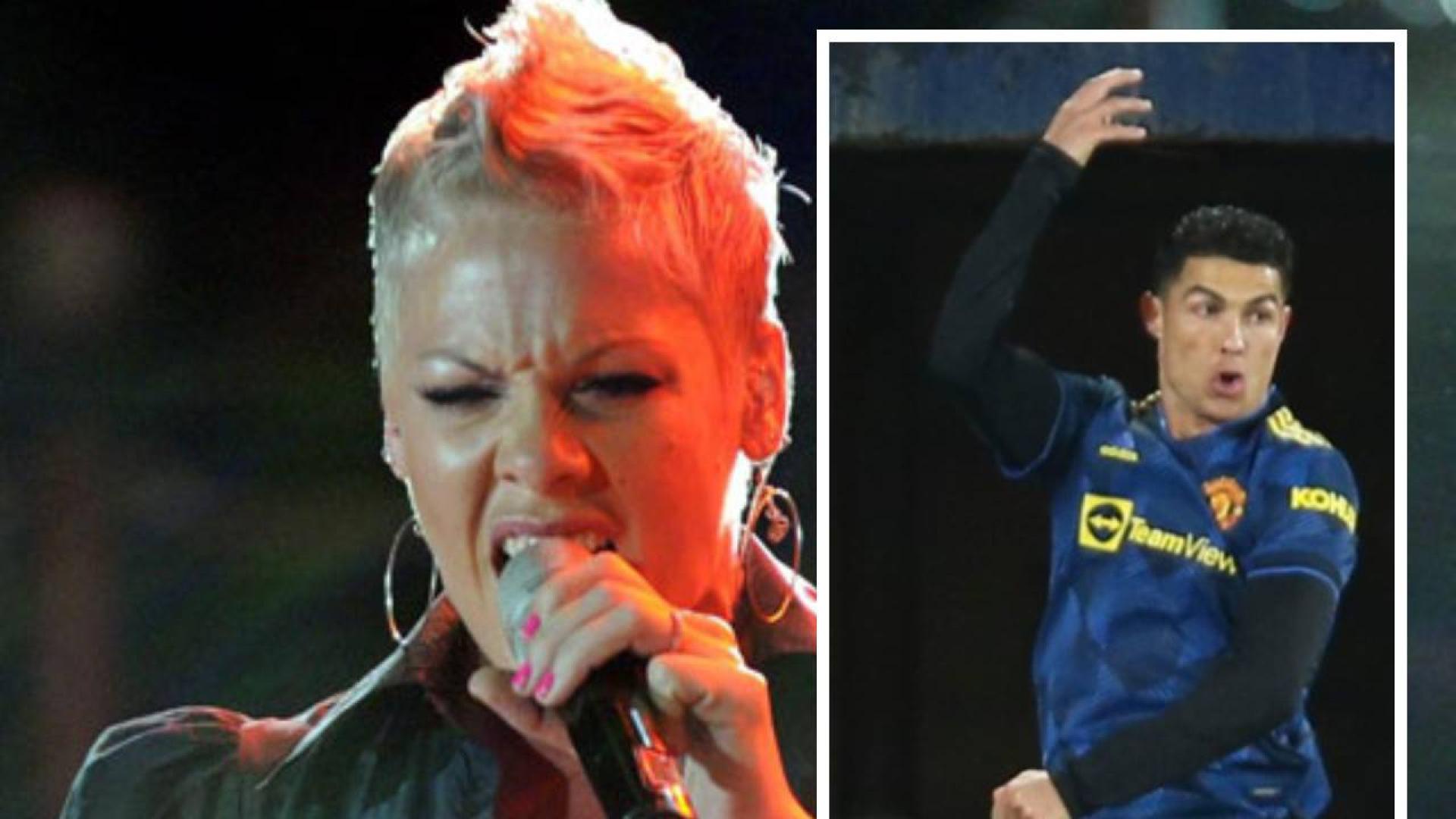 Pink изненада Кристиано Роналдо с гореща молба, той я удовлетвори|Телеграф